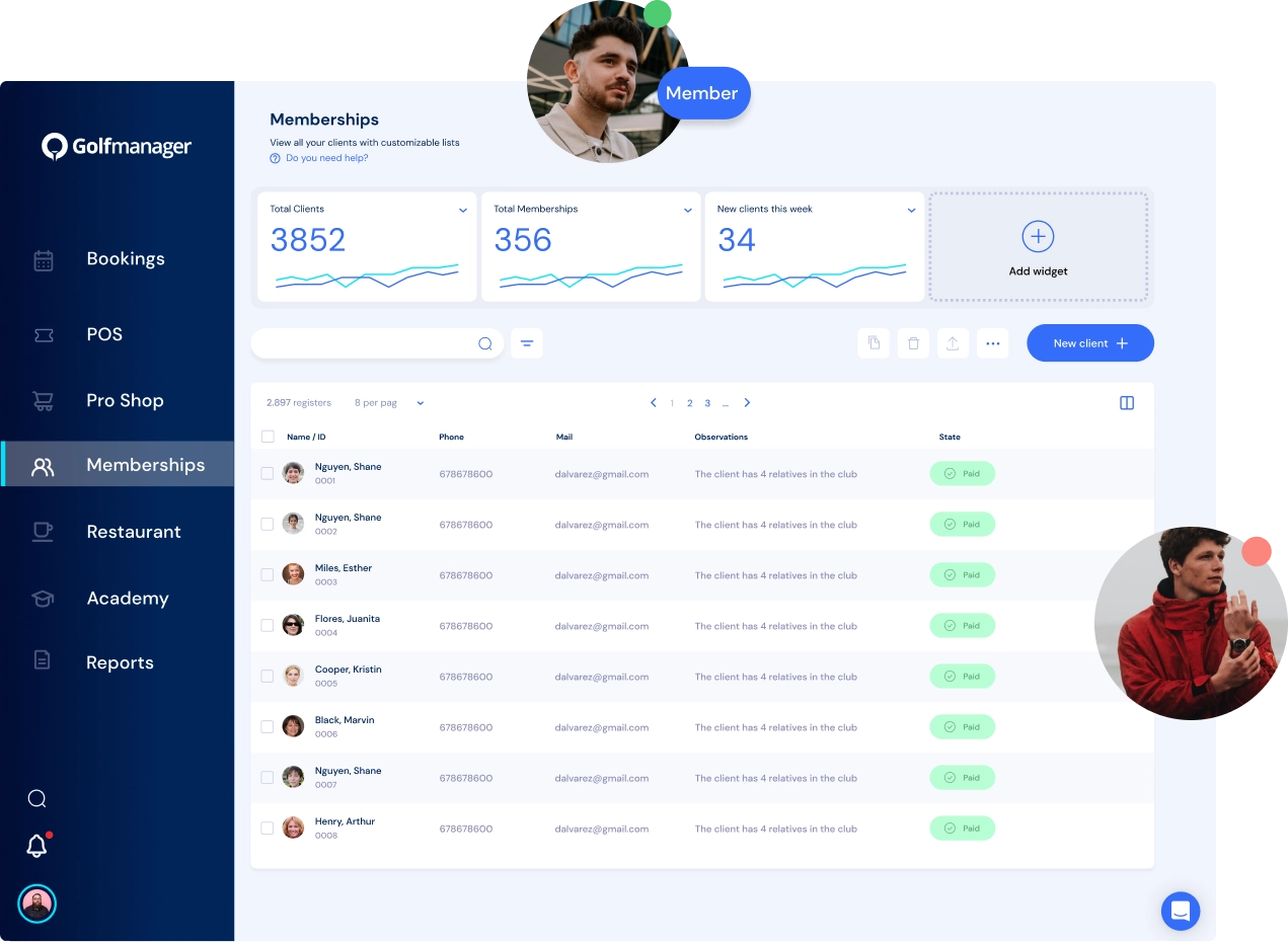 Memberships - Golfmanager - Golf Management Software
